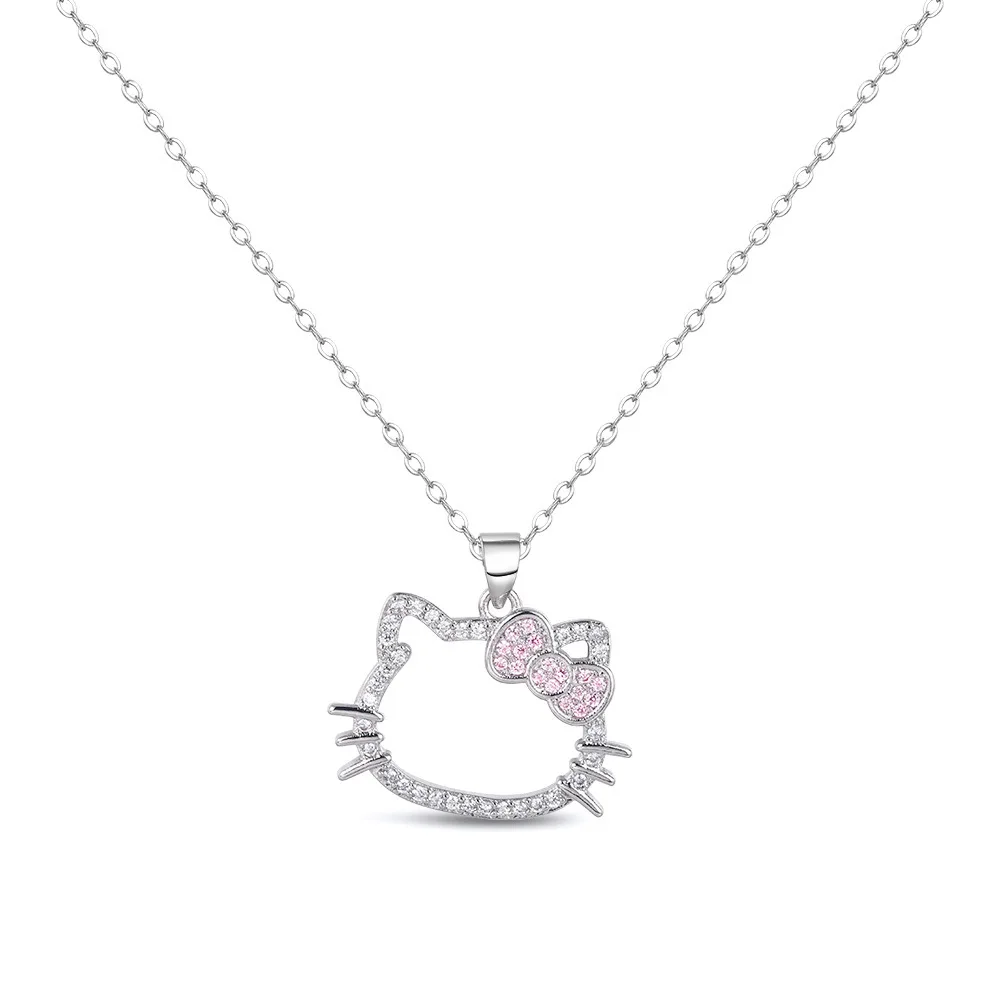 Collar-de-cadena-de-Hello-Kitty-Sanrio-para-ni-os-bonito-anillo-de ...