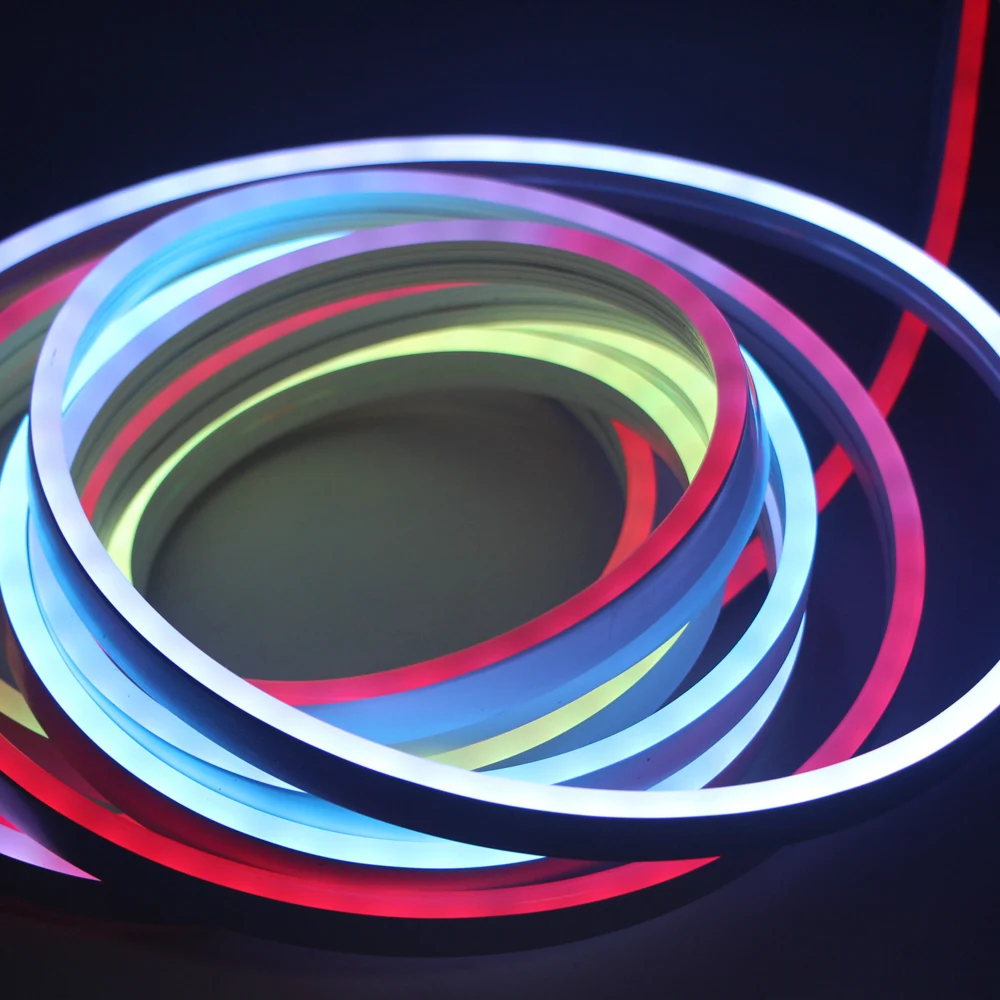 Addressable LED Neon Rope RGB Pixel LED Strip Light SK6812 WS2812B 12V ...