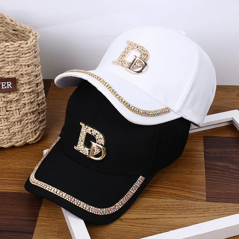 Fashion Women Diamond D Letter Baseball Cap Korean Version Casual Lady ...