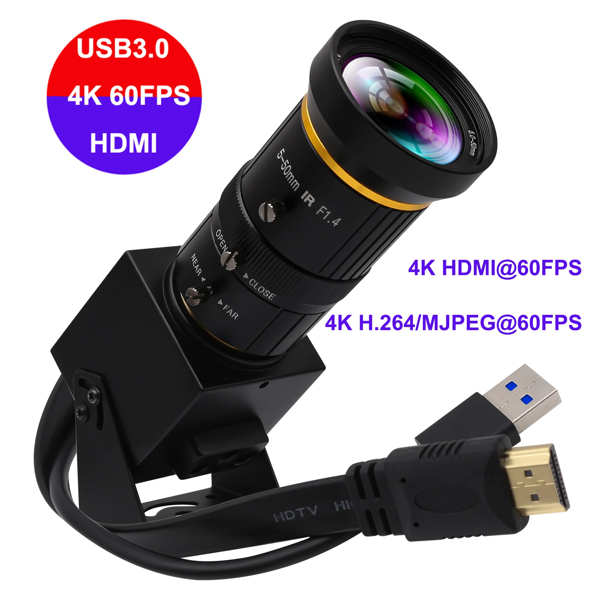 ELP-Webcam-Industrial-para-PC-USB-3-0-C-mara-HDMI-4K-60FPS-Zoom-Manual ...