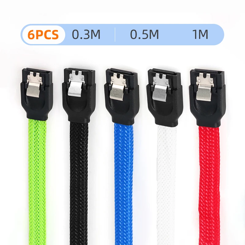 Lecolli-6Pcs-50cm-Sata3-7pin-Data-Cables-6gb-s-Ssd-Cable-Hdd-Hard-Disk ...