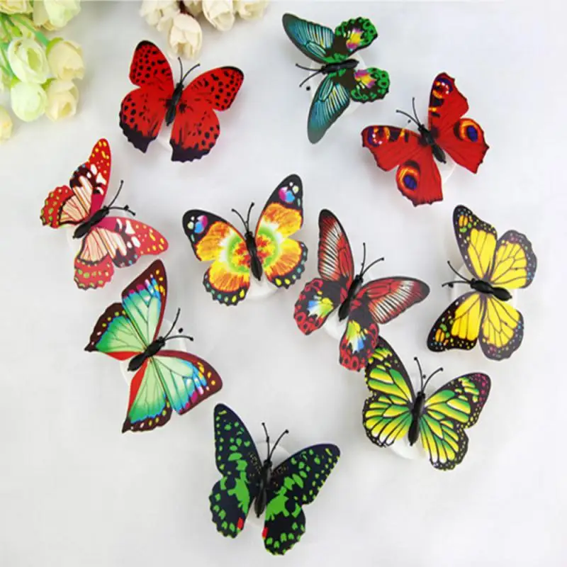 5pc Butterfly Decorative Wall Light Creative Seven colour Light up ...