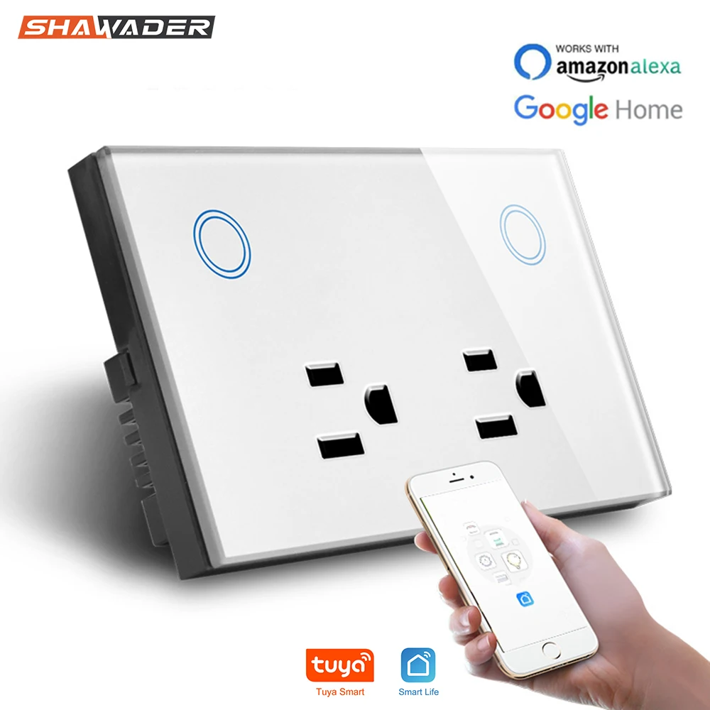 WIFI Smart Wall Socket US Electrical Plug Outlet 10A Power Consumption ...