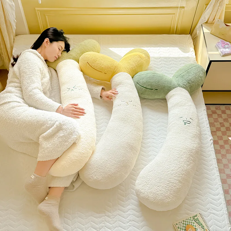 Bean Sprout Strip Pillow Cartoon Style Cute Girl Sleeping Special Leg ...