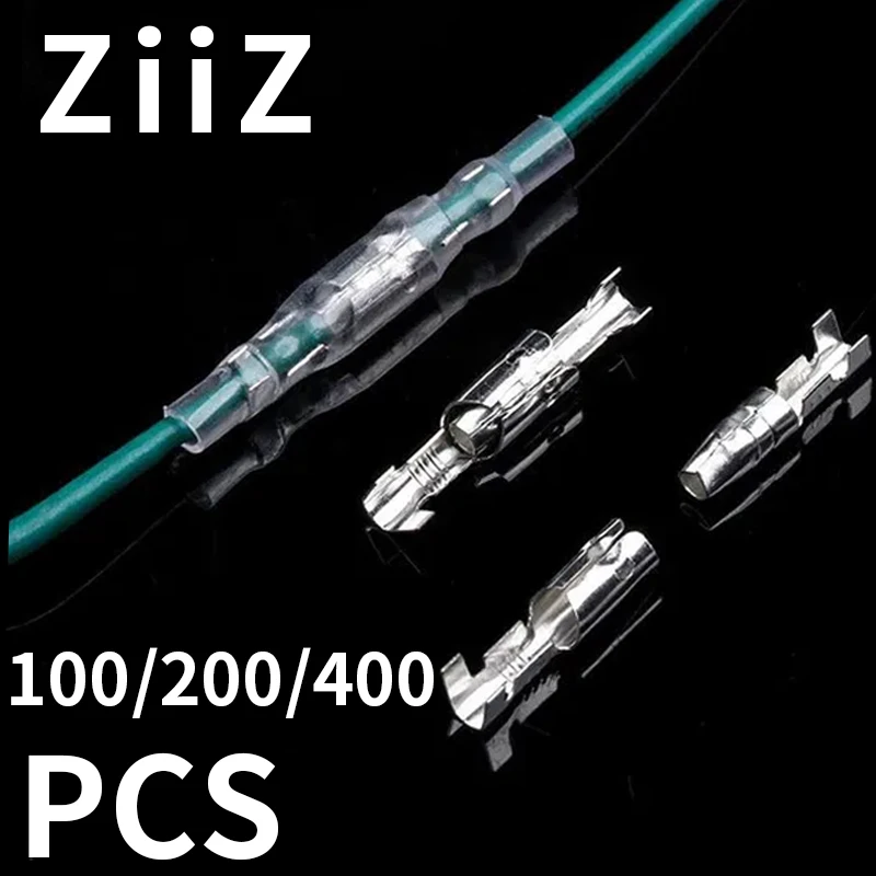 25 50/100sets 4.0 bullet Crimp terminal car electrical wire connector ...