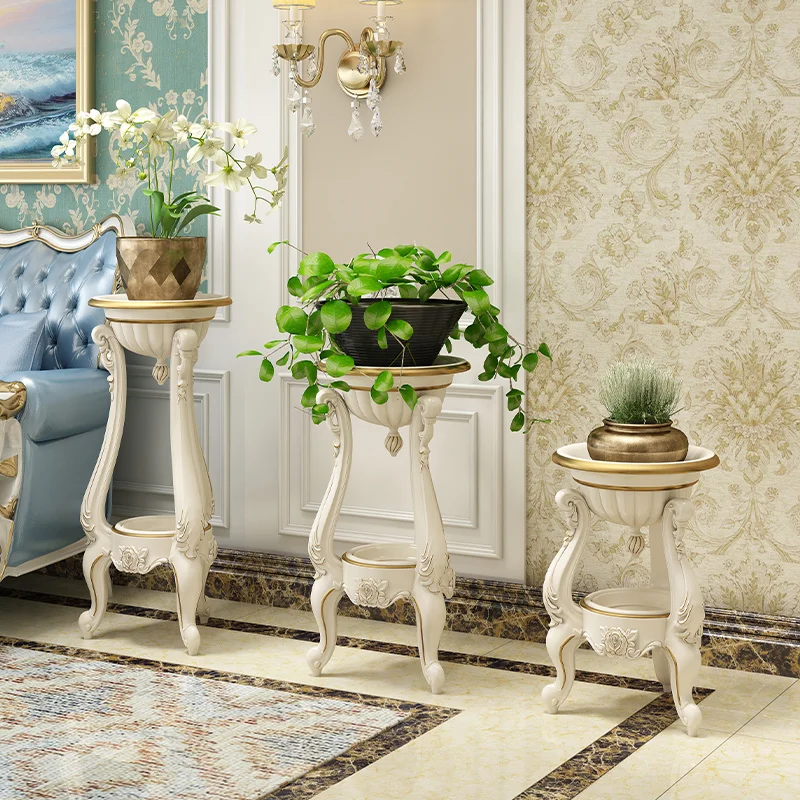 European-Multi-layer-Gold-Plant-Stand-Imitation-Solid-Wood-Flower ...