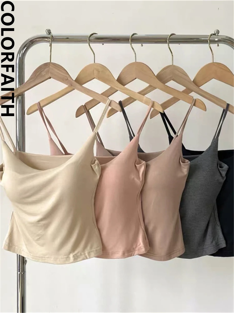 Colorfaith-V9509ZS-2024-Chic-Pink-Sexy-Bottoming-Bra-Padding-Elasticity-Vests-Women-Spring ...
