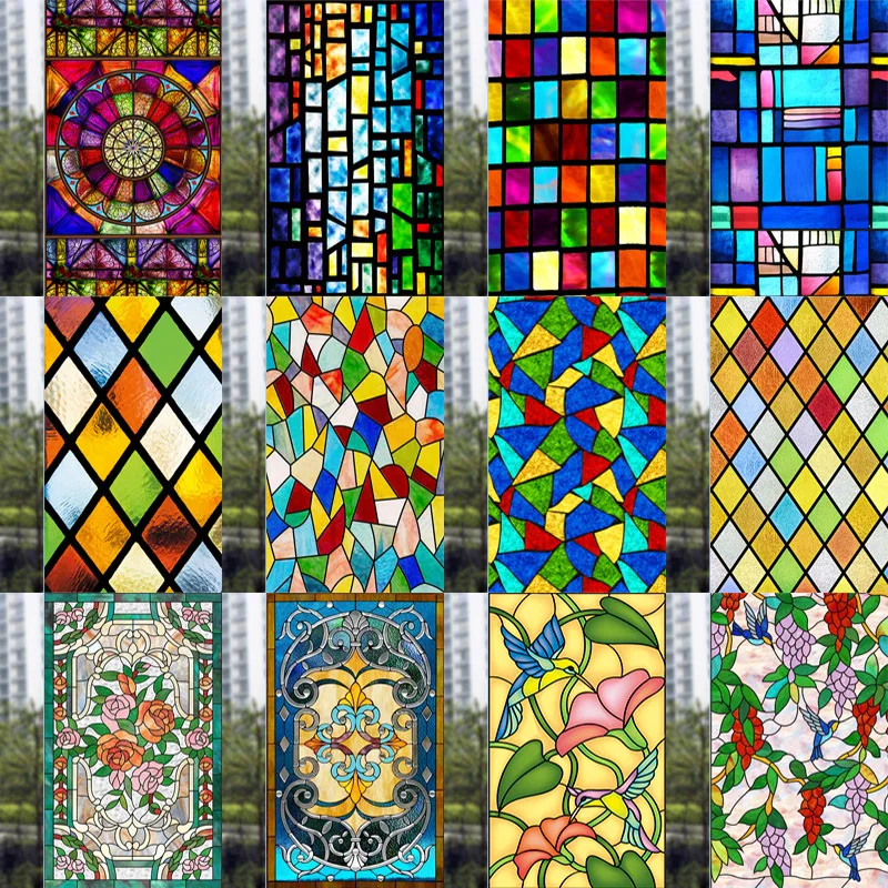 50-x-100-cm-Window-Film-Privacy-Classy-Stained-Glass-Window-Cover ...