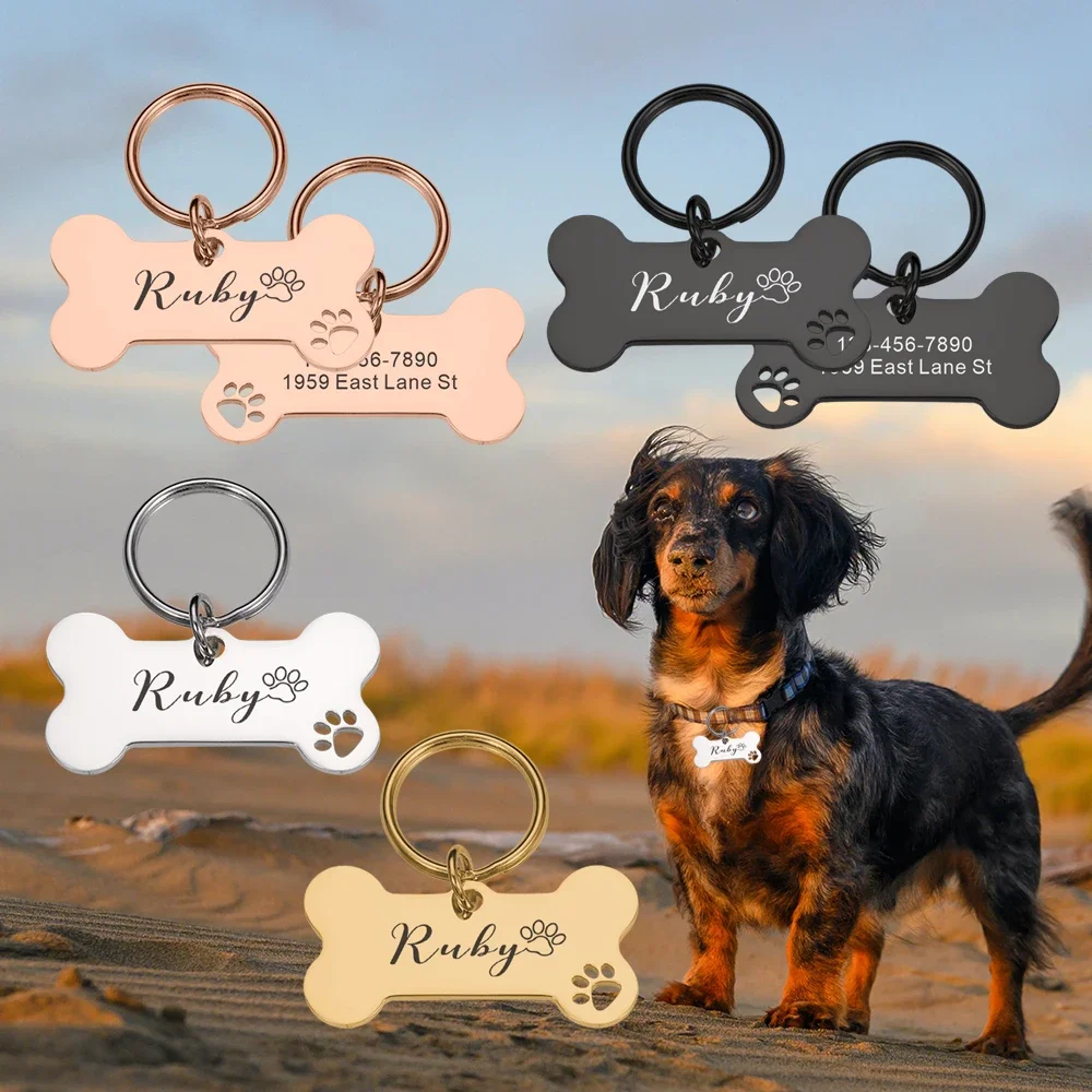 Personalized-Pet-Dog-Tags-Shiny-Mirror-Bone-ID-Tags-Engraving-Name ...