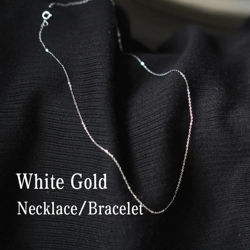 Goldtutu Real 14k Solid White Gold Necklace Chain Minimal Simple Style ...