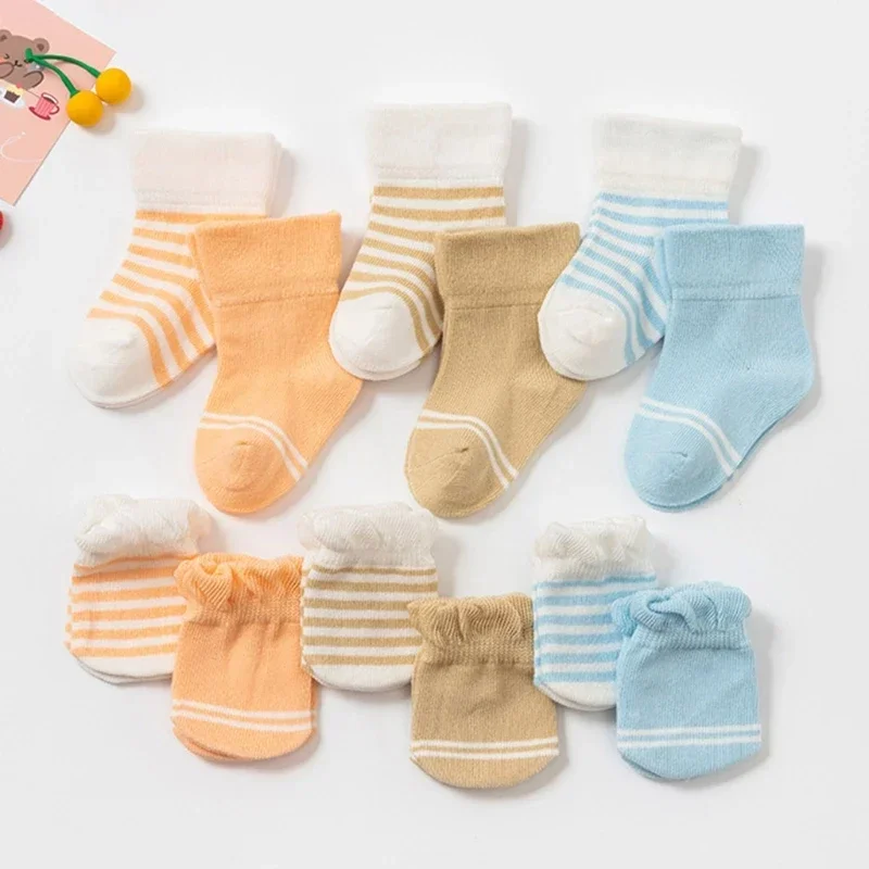 4 Pairs Children Newborn Baby Socks Scratch Resistant Breathable ...