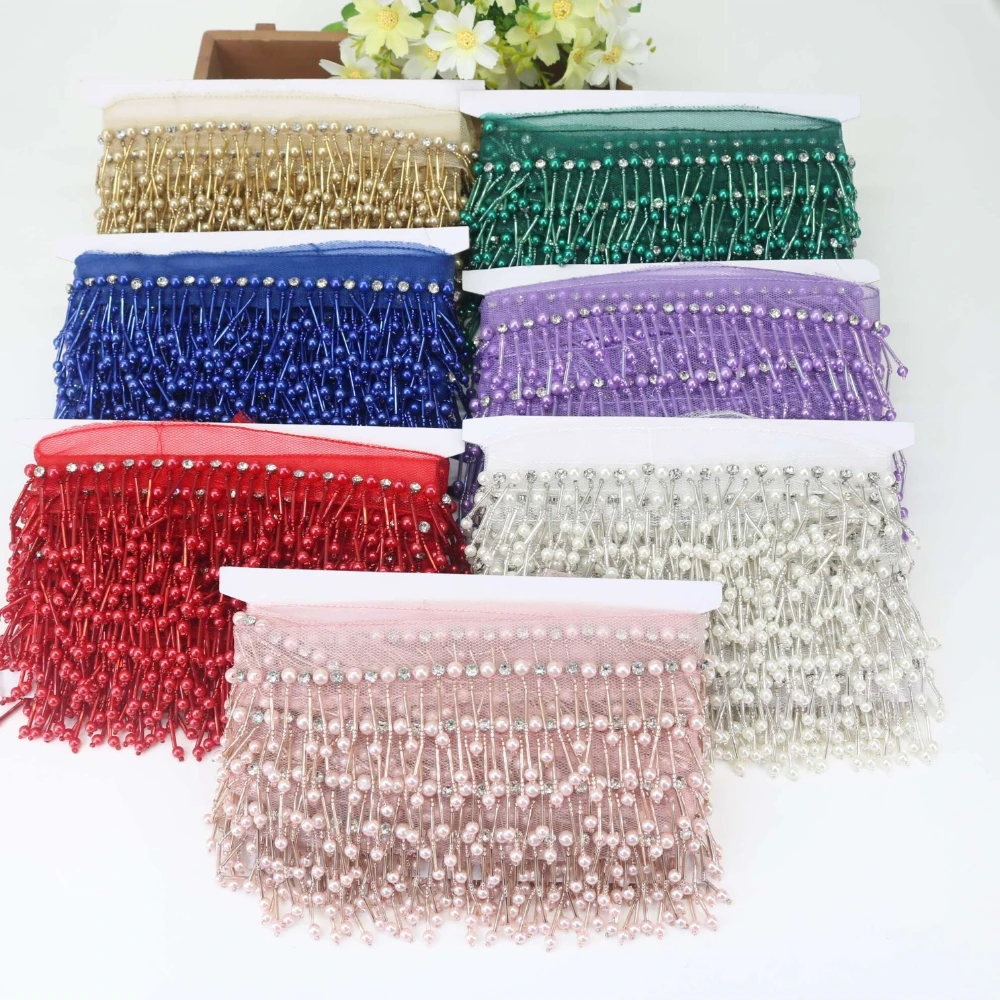2-Yard-6cm-Wide-Beaded-Tassels-Lace-Trim-Fringe-Garment-Dress-Tassel ...