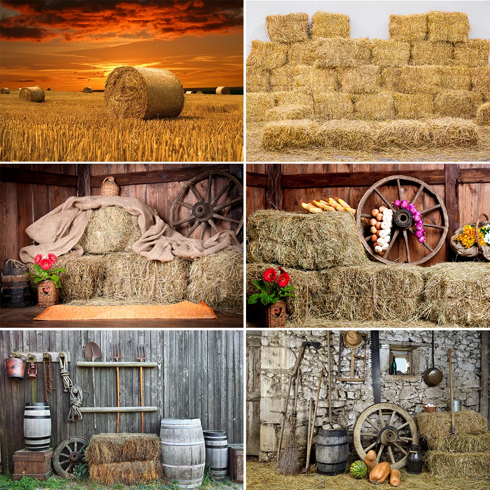 Farm-Haystack-Photography-Backdrop-Autumn-Old-Wooden-Warehouse-Rural ...