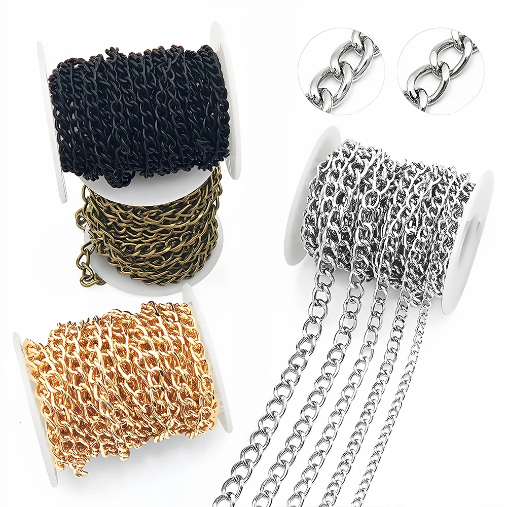 5M Metal Aluminum Twist Chain O-Shaped Chains for DIY Necklace Bracelet ...