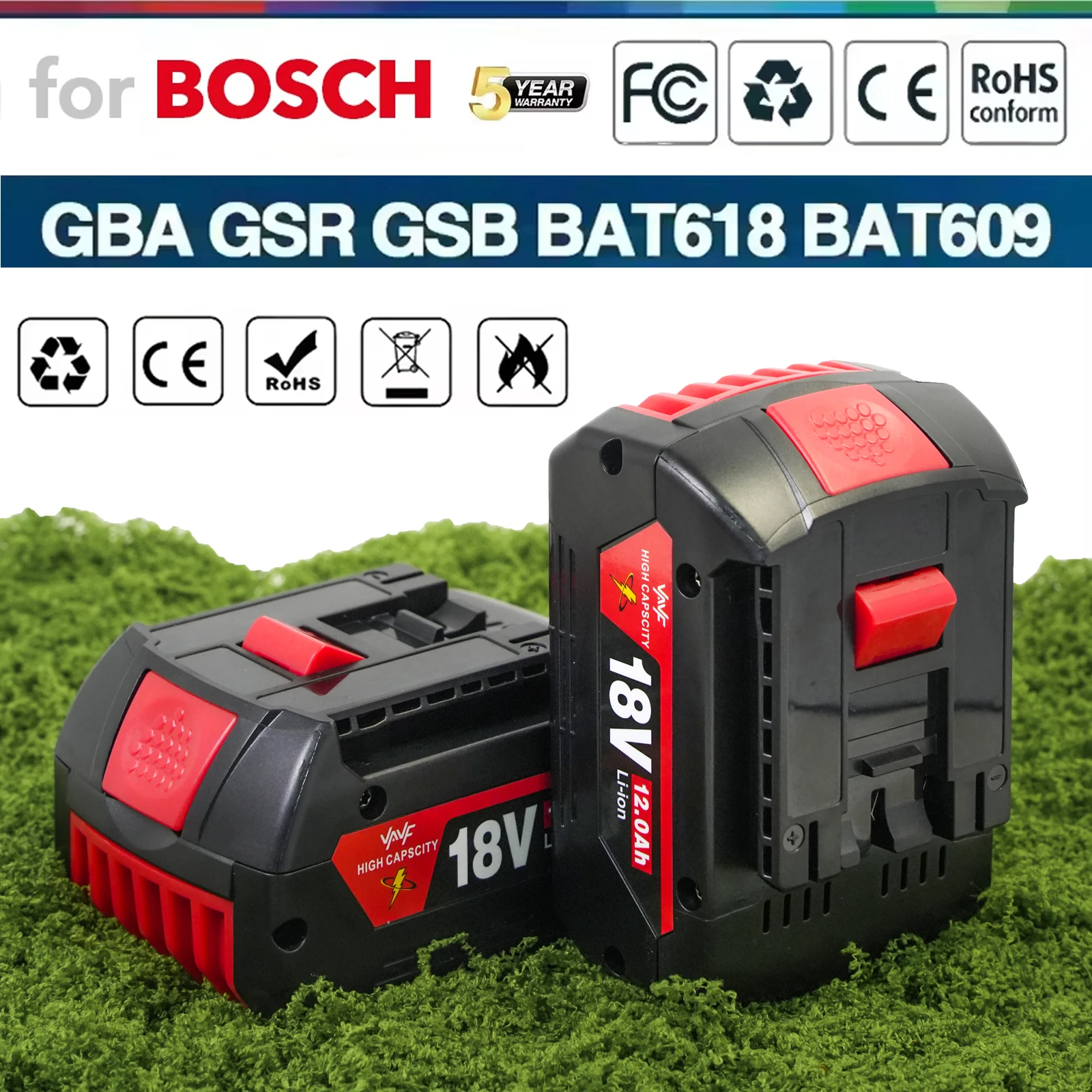 Nueva batería de 18V 12.0Ah para taladro eléctrico Bosch batería de ...
