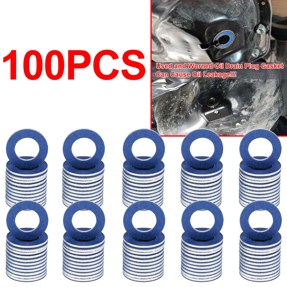 100PCS Thread Oil Drain Sump Plug Gaskets Washer 12mm Hole Seal Ring ...