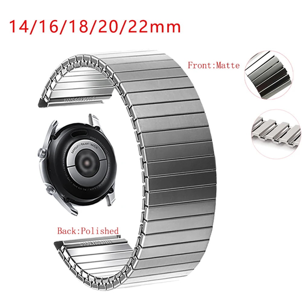 14mm 16mm 18mm 20mm 22mm Stainless Steel Elastic Stretch Strap Watch ...