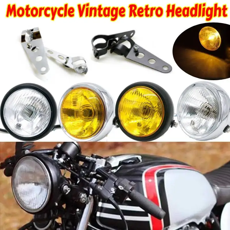 Motorcycle Retro Headlamp For Harley Sportster Chopper Bobber Cafe ...