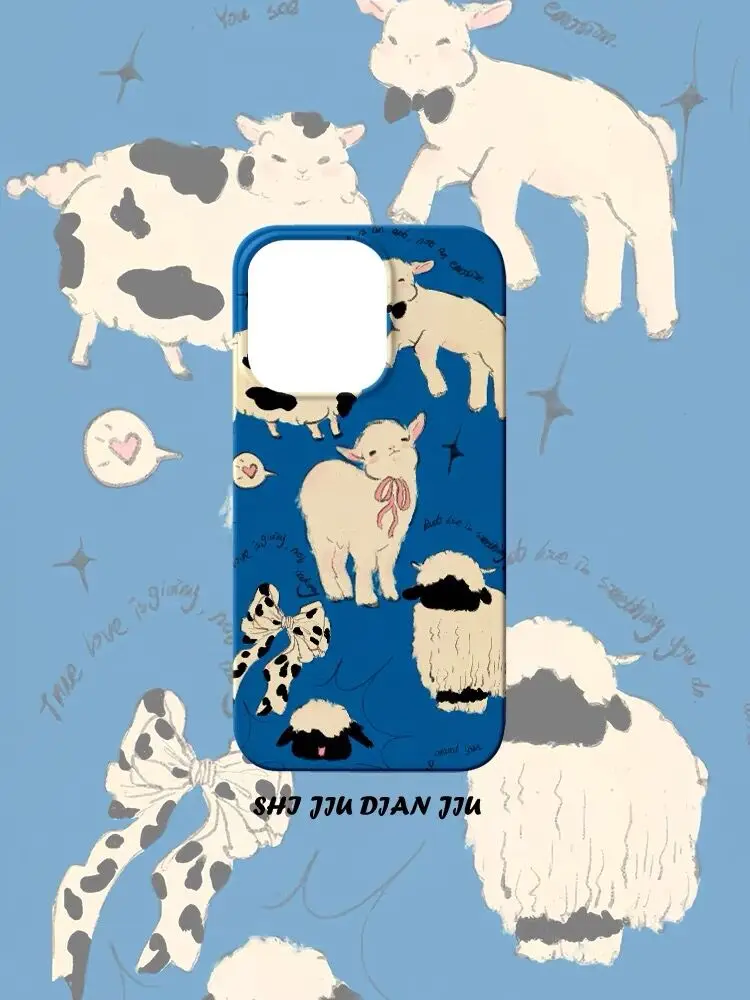 Cartoon Cute Little Lamb Phone Case for iPhone 16 15 14 13 12 11 Pro ...