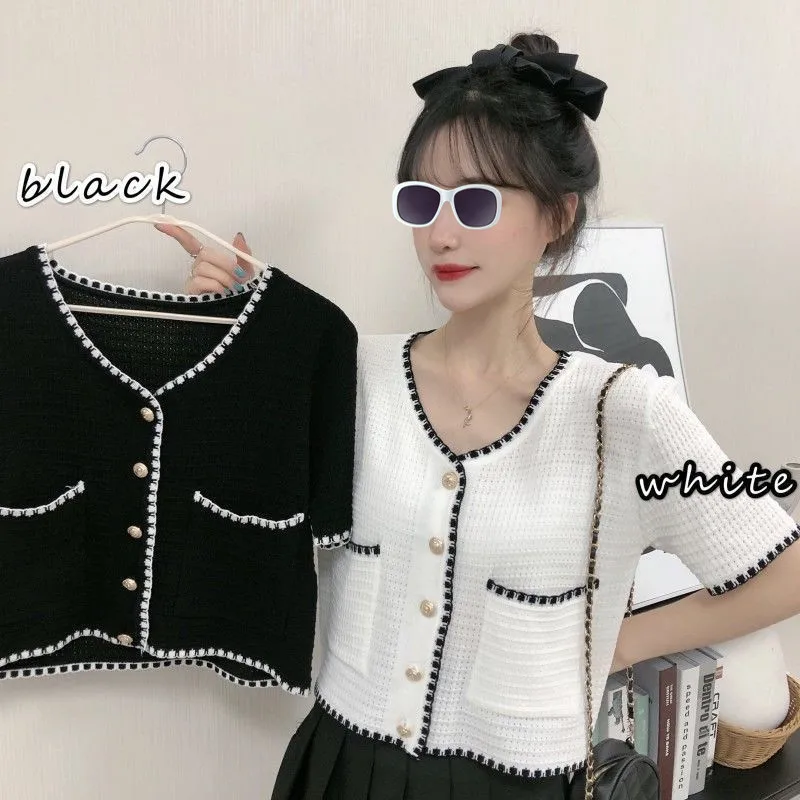 Summer Chic Patchwork Shirt Women Fashion Loose V-Neck Short Sleeve ...