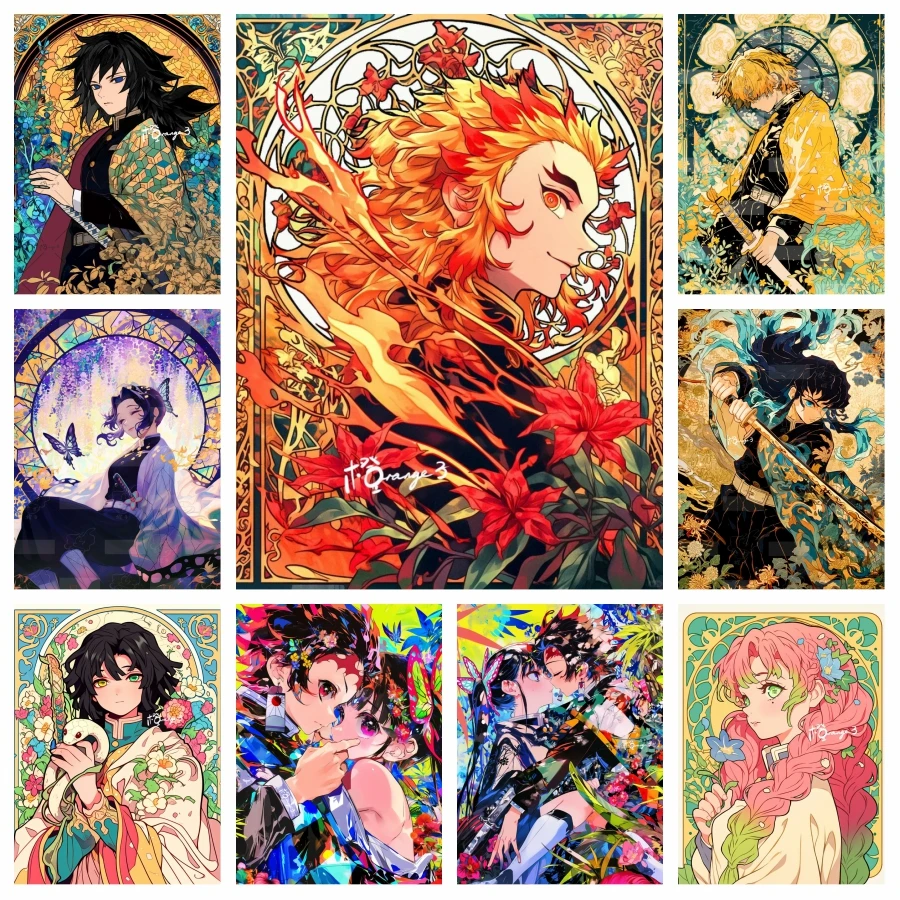 Pintura-art-stica-de-diamantes-5d-de-Anime-Demon-Slayer-Tanjiro-Nezuko ...