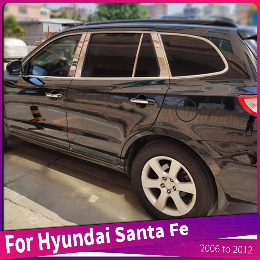 For-Hyundai-Santa-Fe-2006-to-2012-Stainless-Steel-Car-Window-Center ...
