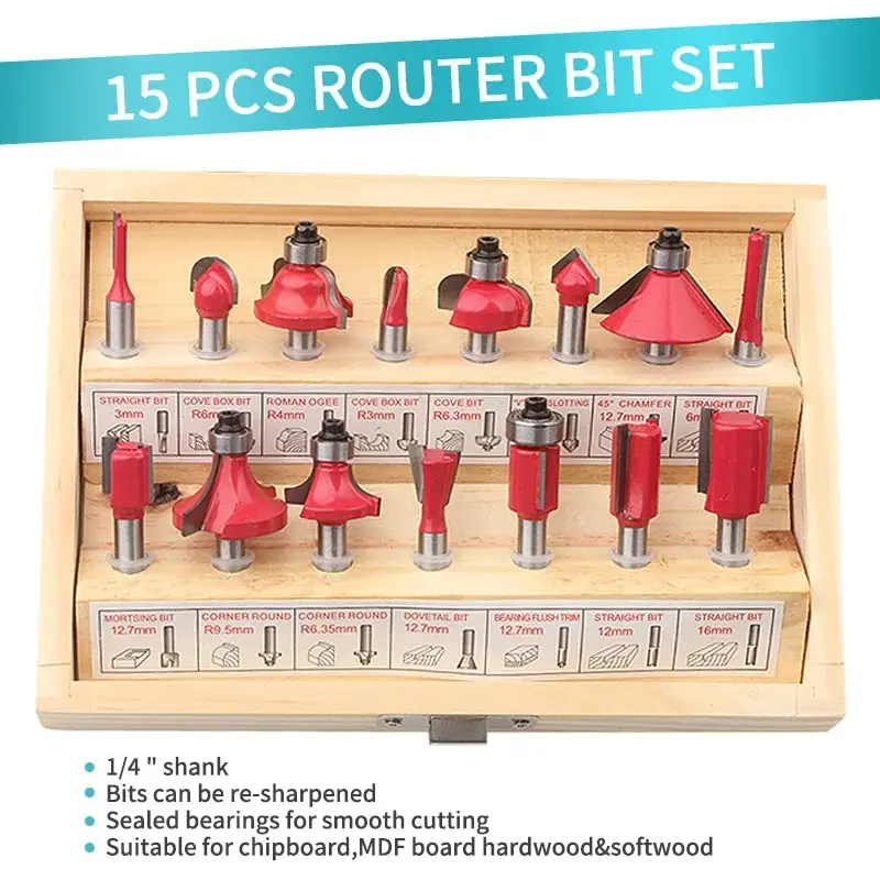 15PCS-Set-of-Woodworking-Tools-Woodworking-Milling-Cutter-Set-Engraving ...