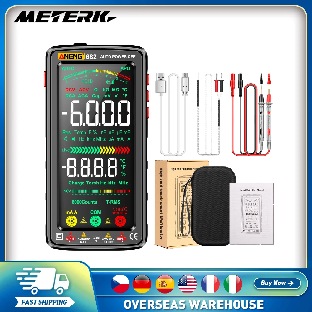 ANENG-682-6000-Counts-Digital-Multimeter-Smart-Anti-burn-Rechargeable ...