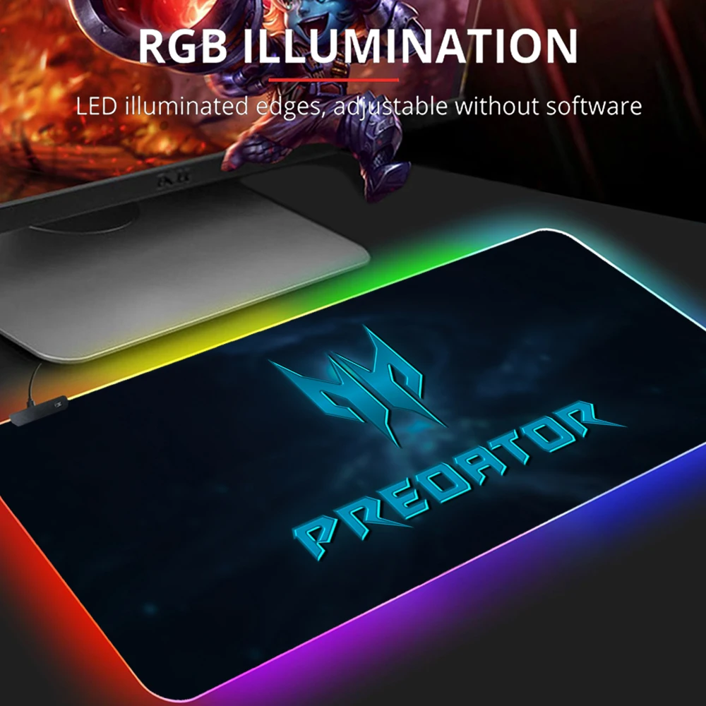 Acer Predator Xxl Mouse Pad Gamer Rgb Anime Mousepad Xl Led Desk ...