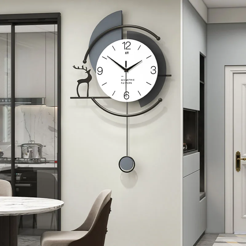 Nordic-Style-Silent-Wall-Clocks-Metal-Aesthetic-Unique-Pendulum ...