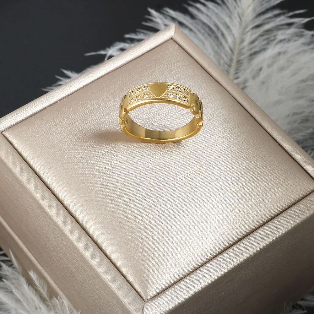 Luxury-High-Quality-Love-Heart-Ring-High-Sense-Zircon-Gold-Color-Ring ...