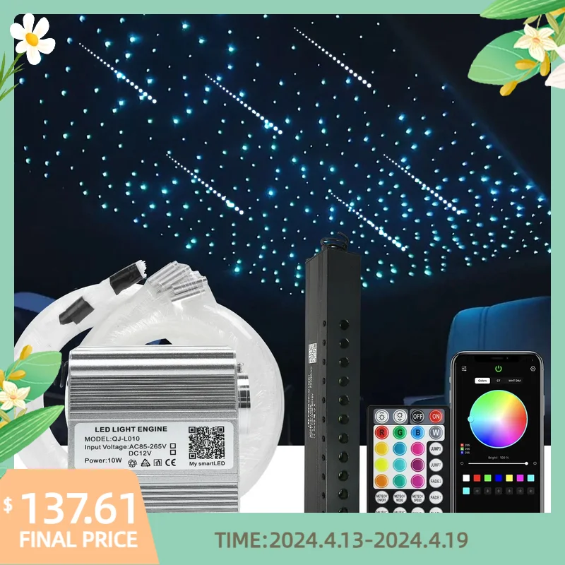 10W-Twinkle-RGBW-Fiber-Optic-Star-Ceiling-Light-Kit-Smart-app-Car-Roof ...