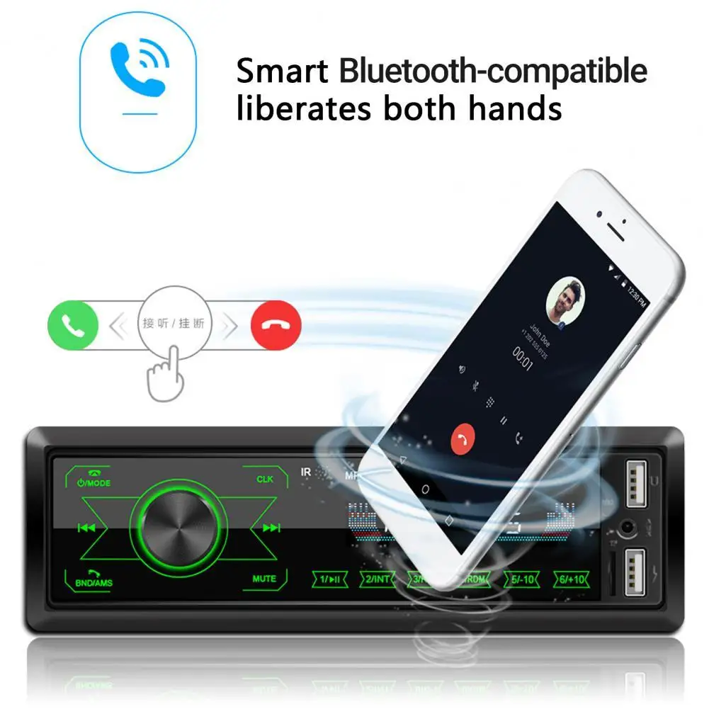 SWM-M10-Car-Media-AUX-Input-Hands-free-Calls-Black-Time-Display-Multi ...