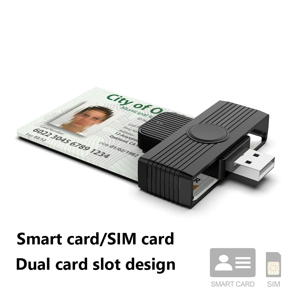 USB 2.0 Smart Card Reader for Bank Card SIM ID CAC Card Reader Cloner Connector Adapter for ...