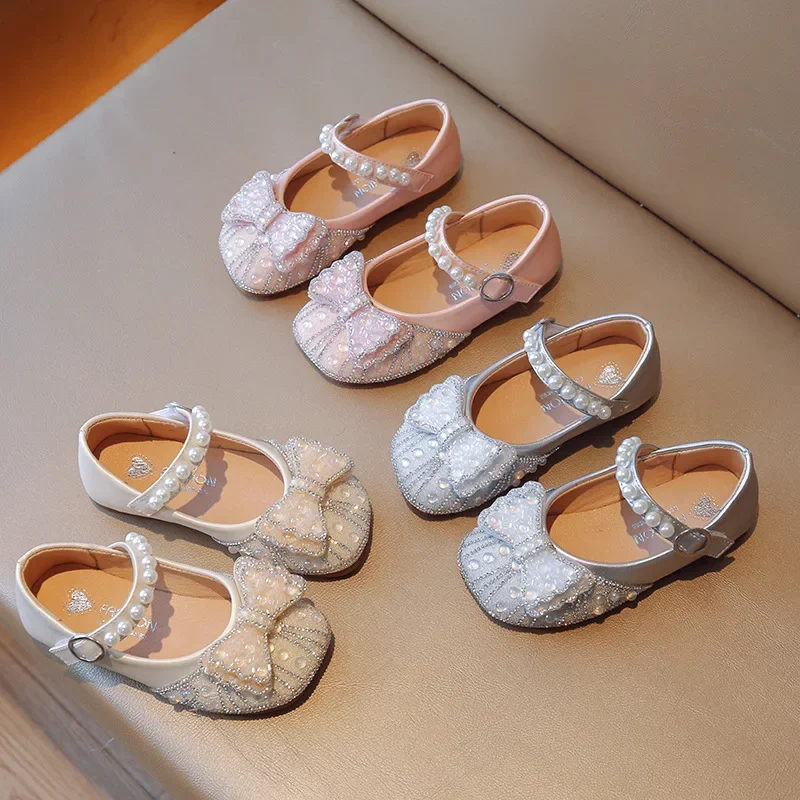 Girls-Pearl-Shallow-Princess-Shoes-Cute-Kids-Soft-Bottom-Dance-Shoe ...