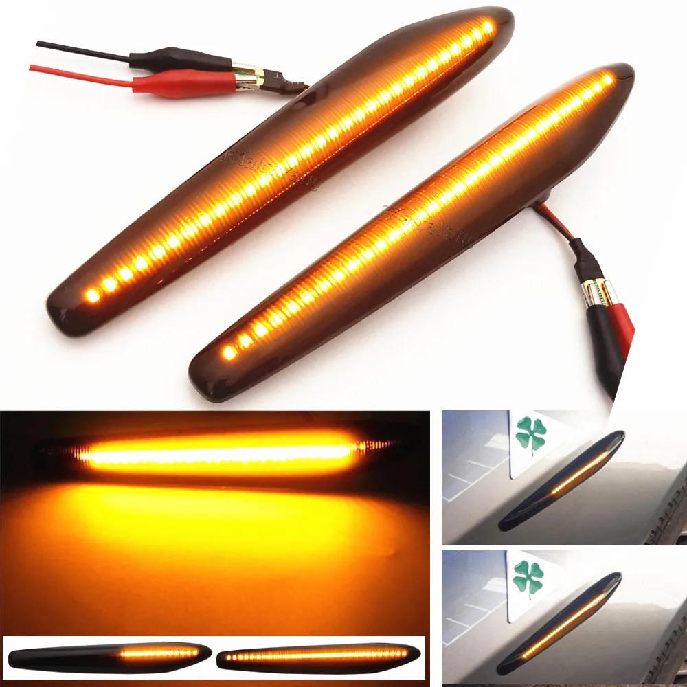 2Pcs-Dynamic-Amber-LED-Side-Marker-Turn-Signal-Sequential-Blinker-Light ...