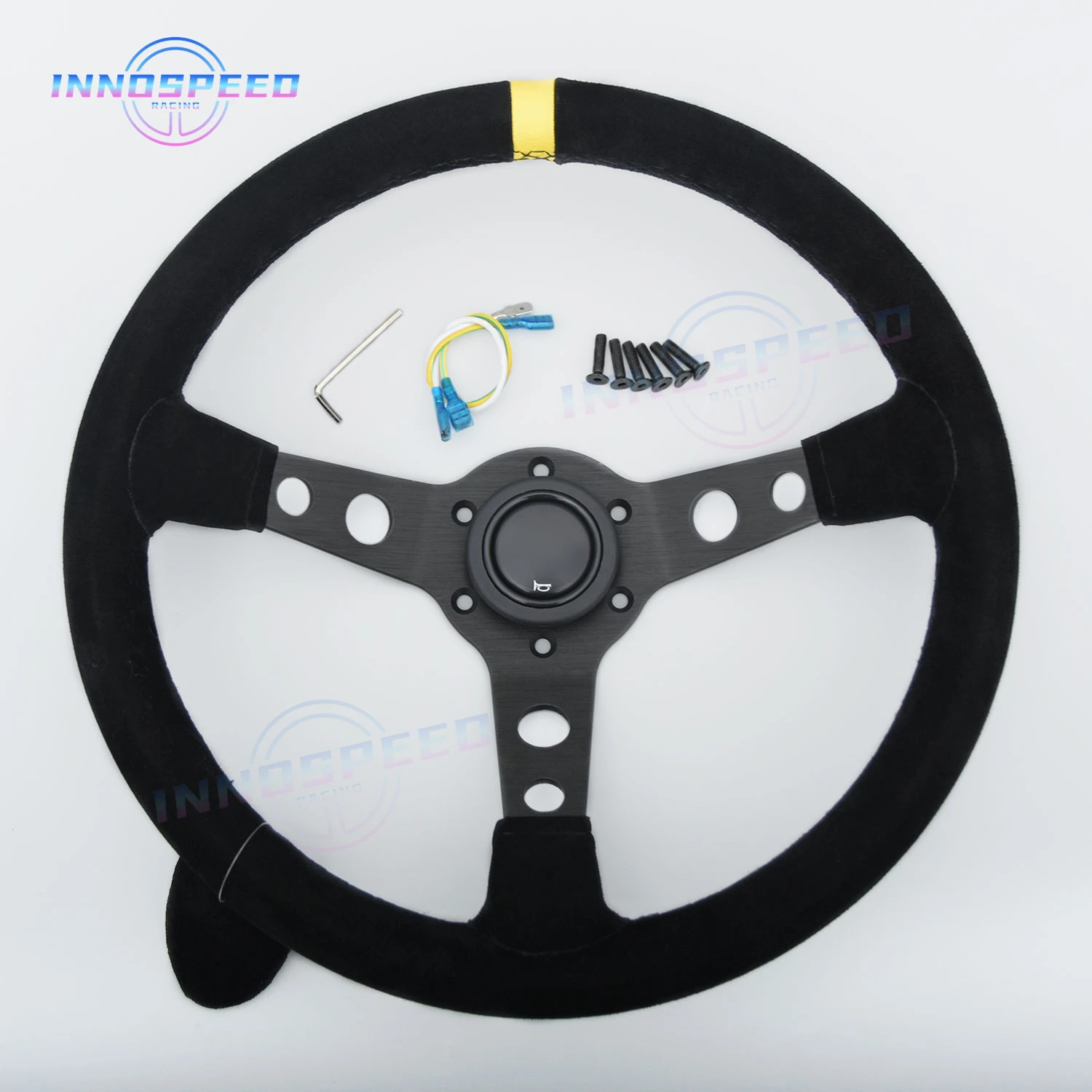 JDM-350mm-14Inch-Car-Steering-Wheel-Suede-Leather-Drift-Racing-Game ...