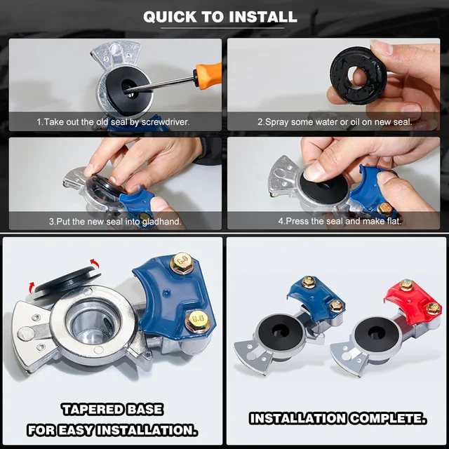 Gladhand Seals Pack-20 Taile Glad Hand Gasket Kit, Ai Hose Glad Hands ...