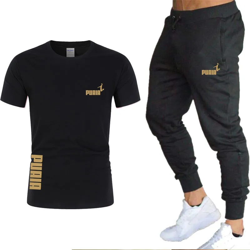 PUAIA 2023 Summer Sportswear Short sleeve Sets T shirt+Sweatpants Suit ...