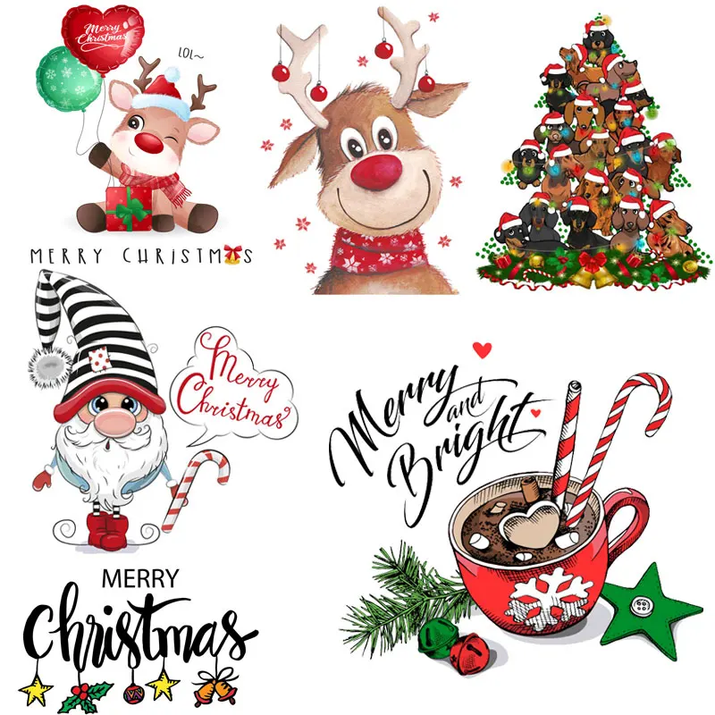 Christmas-Tree-Patches-on-Clothes-Cartoon-Cute-Santa-Claus-Iron-on ...