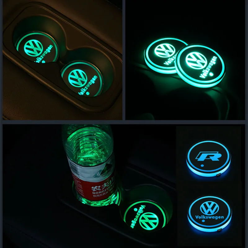 7-Color-LED-Car-Cup-Holder-Light-Luminous-Coaster-Water-Cup-Pad-For-VW ...