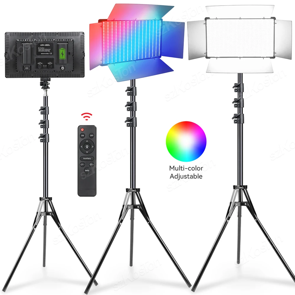 U800-RGB-LED-Video-Light-Outdoor-Photo-Studio-Lamp-Bi-Color-3200K-6500k ...