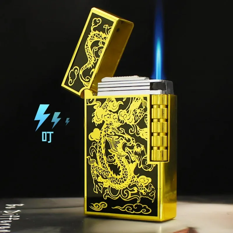 Outdoor-Flame-Lighter-Dragon-Pattern-Frosted-Side-Wheel-Lighter ...