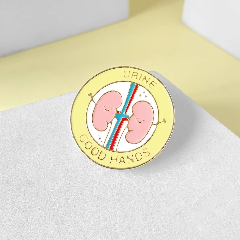 Medical-Kidney-Enamel-Brooch-Pins-Urine-Good-Hands-Letter-Anatomy-Badge ...