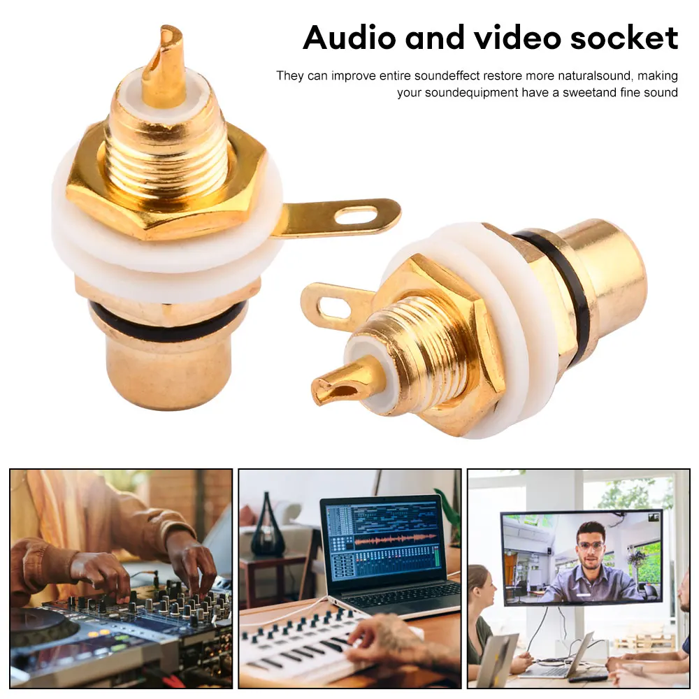 1-4-10pcs-lot-Lotus-Female-Base-AV-Plug-RCA-Lotus-Female-Socket-Audio ...