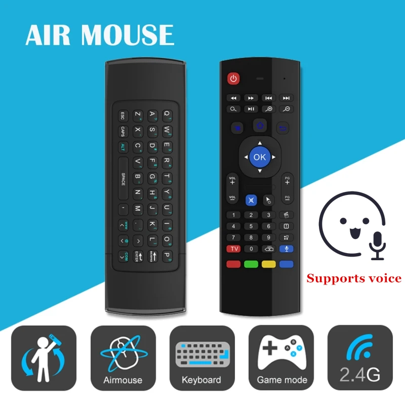 MX3 Air Mouse Mini Keyboard Wireless Remote 2.4G Multifunctional Fly ...