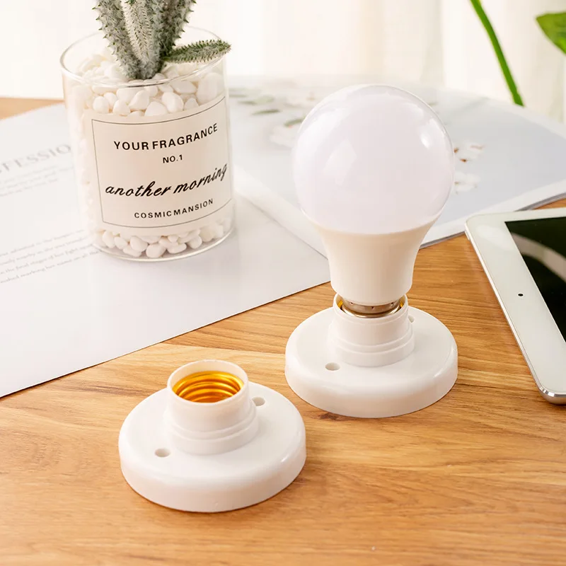 ES E27 Edison Screw Cap Socket White Ceiling Light Lamp Bulb Fixing ...