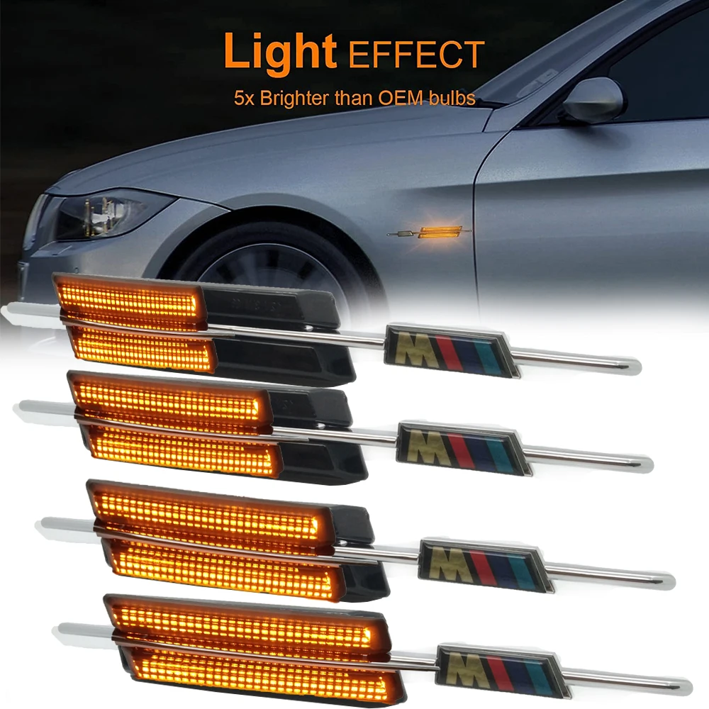 2Pcs-LED-Dynamic-Amber-Turn-Signal-Sequential-Indicator-Light-Canbus ...