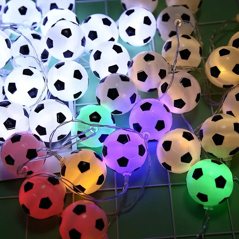 10-LEDs-Football-String-Lights-DIY-Soccer-Accessories-Atmosphere-for ...