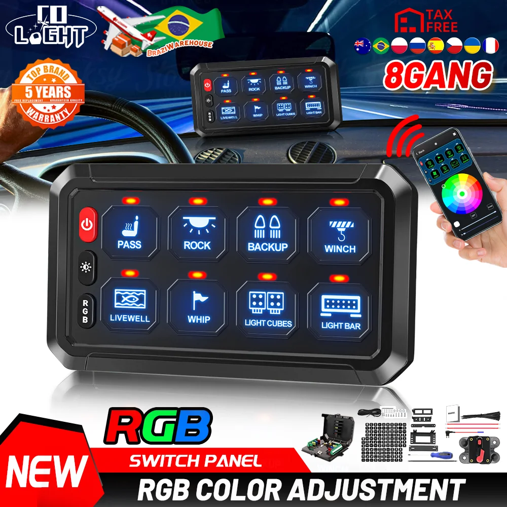 COLIGHT-RGB-8-Gang-Switch-Panel-12V-24V-12-Gang-Switch-Panel-Bluetooth ...